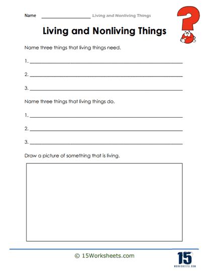 Living And Nonliving Things Worksheet Worksheets