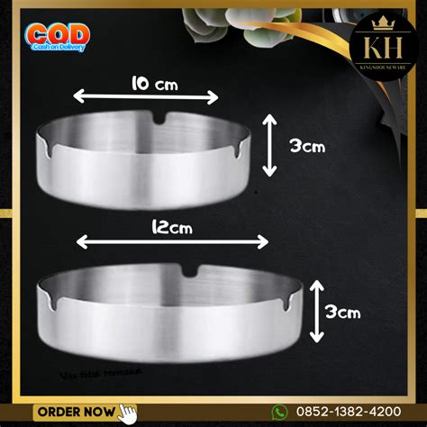 Jual Kh Asbak Rokok Stainless Modern Cafe Style Tempat Mangkok Bulat