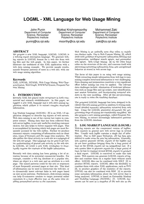 [pdf] logml log markup language for web usage mining