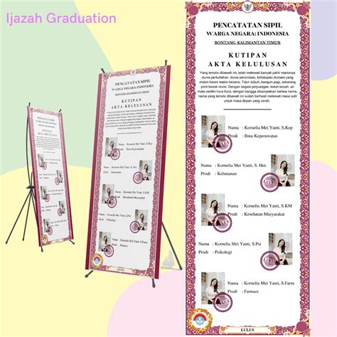 Jual CETAK BANNER WISUDA IJAZAH X BANNER UKURAN 160x60 Shopee Indonesia