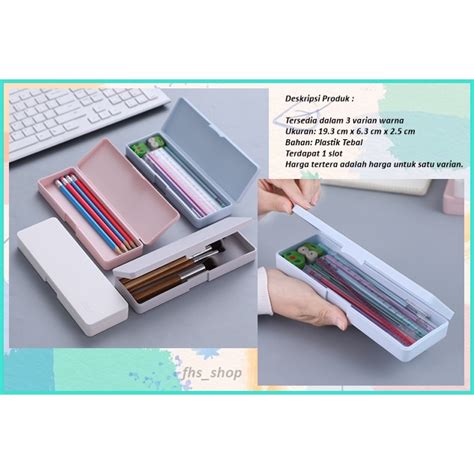 Jual Tempat Pensil Kotak Polos Tempat Pensil Warna Pastel Tempat Pensil