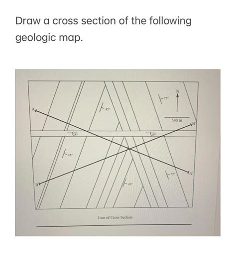 Solved Draw A Cross Section Of The Following Geologic Map Chegg