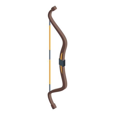 Ícone de arco florestal vetor isométrico competição de tiro arco