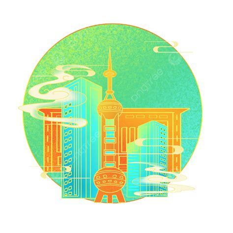 Shanghai PNG Transparent Flat Noise Urban Landmark Hand Drawn 2