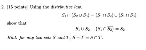 solved 2 [15 points] using the distributive law