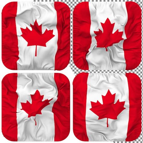 Bandera de canadá forma de escudero aislada diferentes estilos de