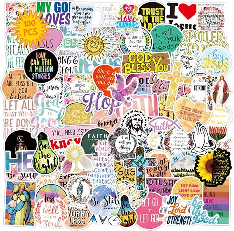 Amazon Christian Stickers 100PCS Jesus Bible Verse Faith Sticker