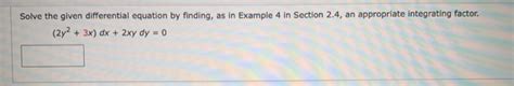 solved solve the given differential equation by finding as