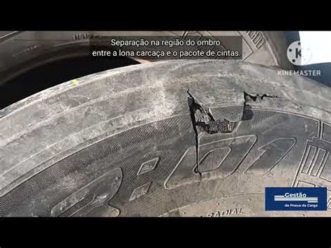Separação na região do ombro do pneu entre a lona carcaça e o pacote de