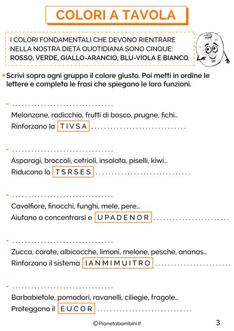 Educazione Alimentare Schede Didattiche Per La Scuola Primaria