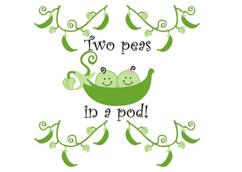 Two Peas In A Pod Twins Nursery Vinyl Wall Art X Vines And