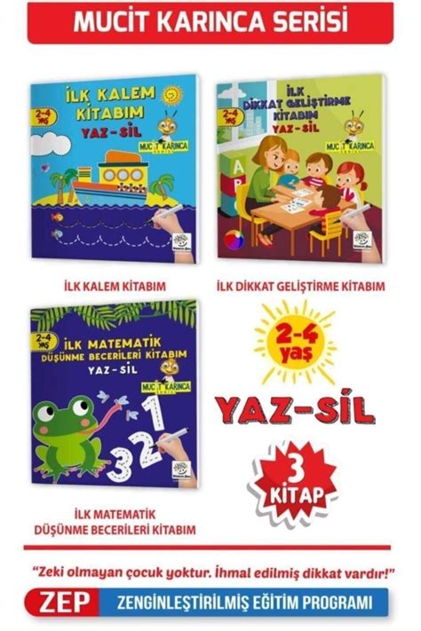 yükselen zeka 2 4 Yaşmucit Karınca Serisi Yaz sil Kitaplar ilk Kalem