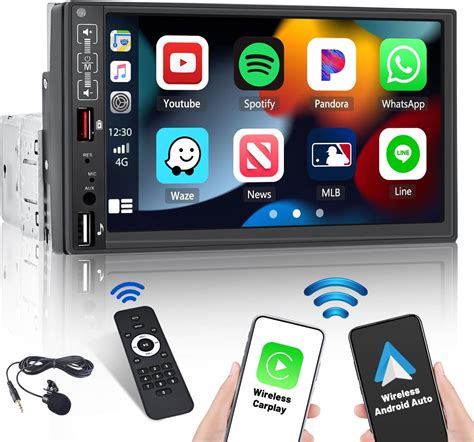 Hikity Wireless Apple Carplay Autoradio 1 Din 7 Écran Tactile