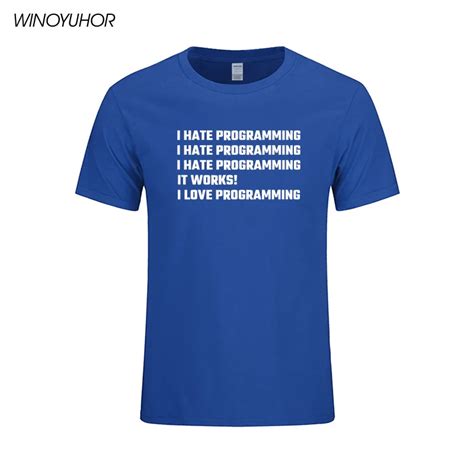 buy summer new i hate programming funny computer programmer coding t shirts