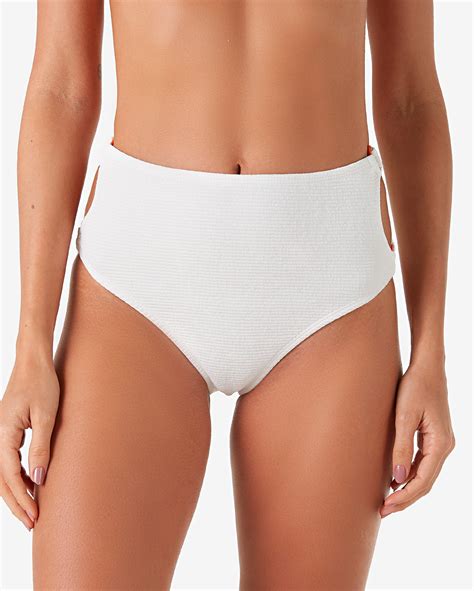 Riachuelo Biquíni Calcinha Hot Pant Textura Argolas Branco Dript