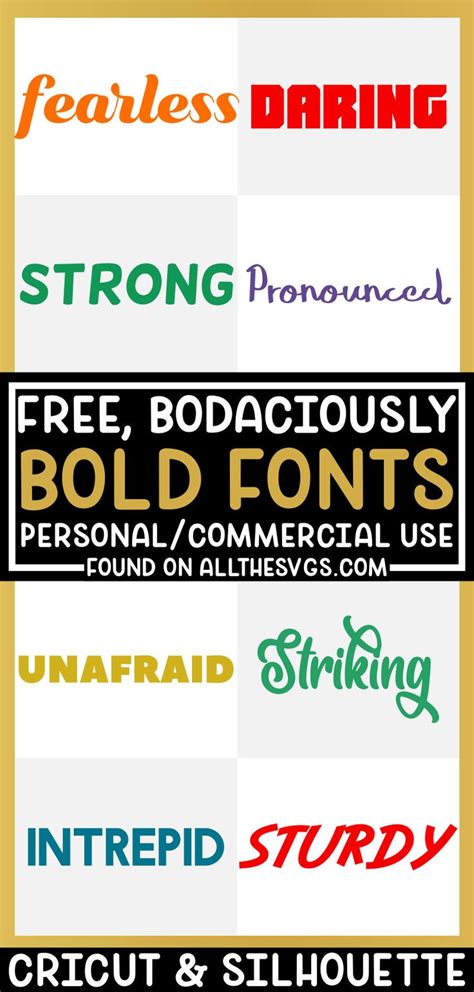 Free Thick Bold Fonts For Commercial Use Cricut Silhouette Logos
