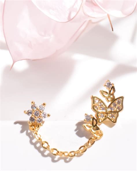 Piercing Doble Daba Mariposa Cleo Joyas Y Accesorios