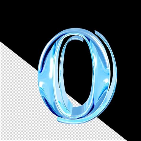 Premium PSD Blue Ice Symbol Letter O