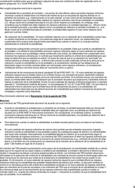 IFRS in Focus edición en español Reunión conjunta sobre ingresos
