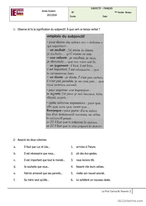 Fiche de Grammaire pratique de la gr Français FLE fiches pedagogiques