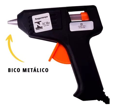 Pistola De Cola Quente Bivolt 10w 10 Bastões De Cola