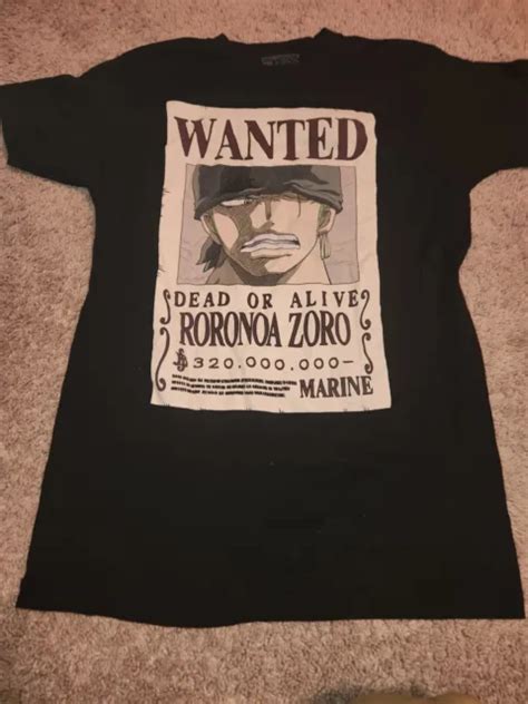 One Piece Roronoa Zoro Full Wanted Poster Anime Adult Medium T Shirt