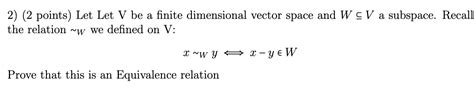 solved 2 2 points let let v be a finite dimensional