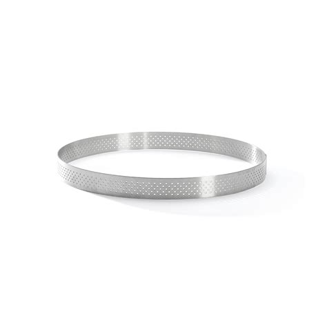 Cercle à tarte rond VALRHONA inox perforé Ht 2 cm acier inox