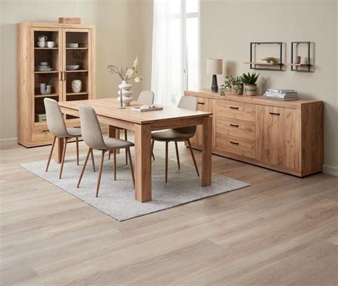 LINTRUP L190 280 Tisch eiche 4 BISTRUP Stühle sand eiche JYSK
