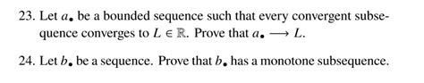 23 let a∙ be a bounded sequence such that every