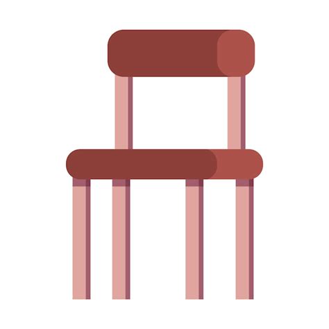 Ilustración de dibujos animados de vector de silla de madera aislada