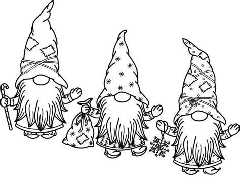 Coloriage Trois Petits Gnomes télécharger et imprimer gratuit sur