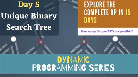 dynamic programming series day 5 unique binary search trees youtube