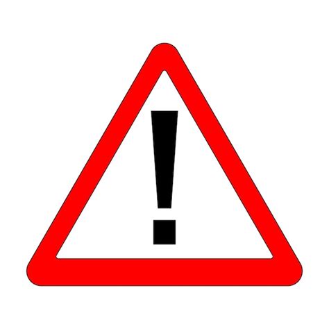 Signo de exclamación rojo señal de peligro triángulo aislado sobre