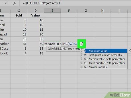 Comment calculer des quartiles dans Excel 12 étapes