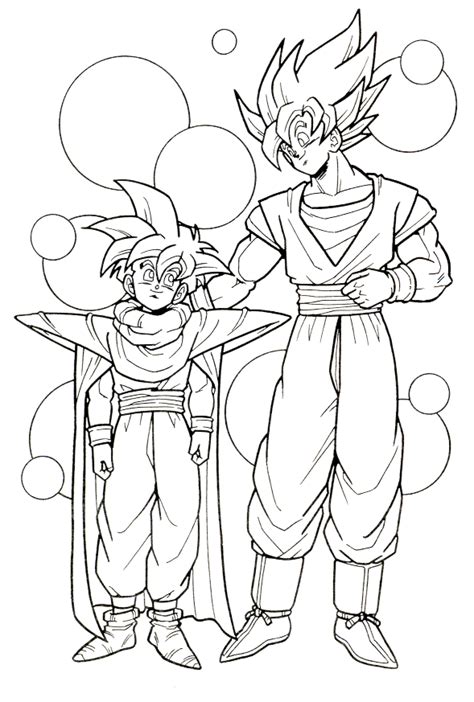 Coloriage A Imprimer Dragon Ball Z Sangoku Et Sangohan Gratuit Et Colorier