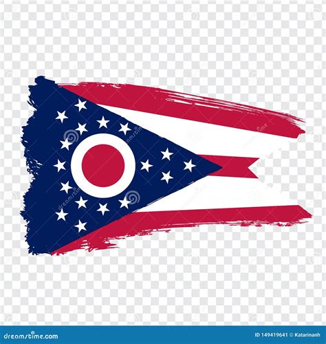 Flag Of State Ohio From Brush Strokes United States Of America Stock
