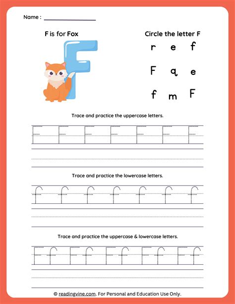 Tracing Uppercase And Lowercase Letter F Worksheet Image ReadingVine