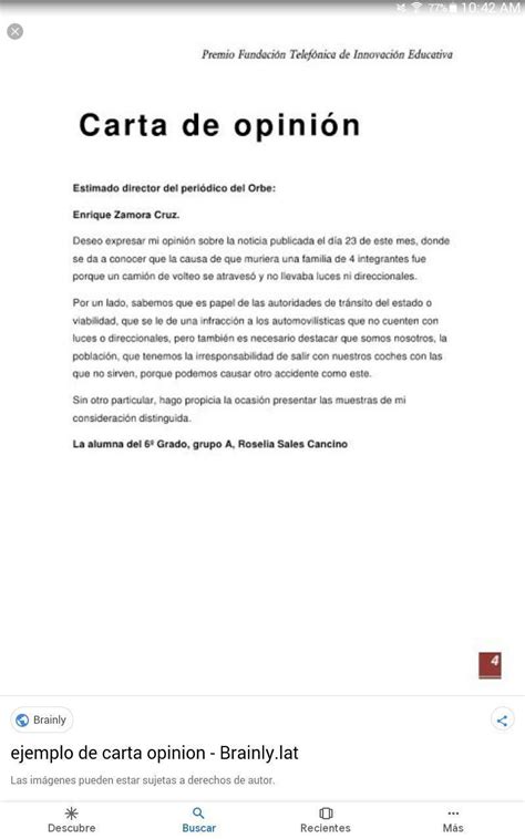 escribe un borrador de una carta de opinión plis ayuda Brainly lat