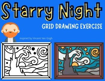 Starry Night Grid Drawing Exercise Inspired By Vincent Van Gogh TPT