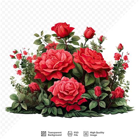 Un Ramo De Rosas Rojas Con Hojas Verdes Y Rosas Rojas Archivo PSD