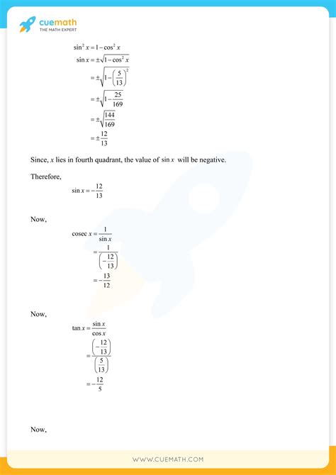 Ncert Solutions For Class Maths Chapter Exercise Trigonometric