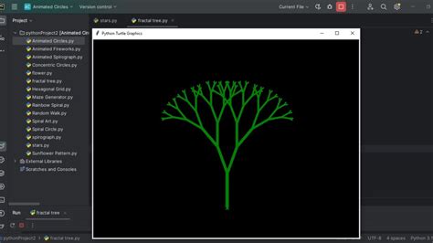 fractal tree python turtle tutorial youtube