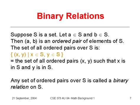 binary relations