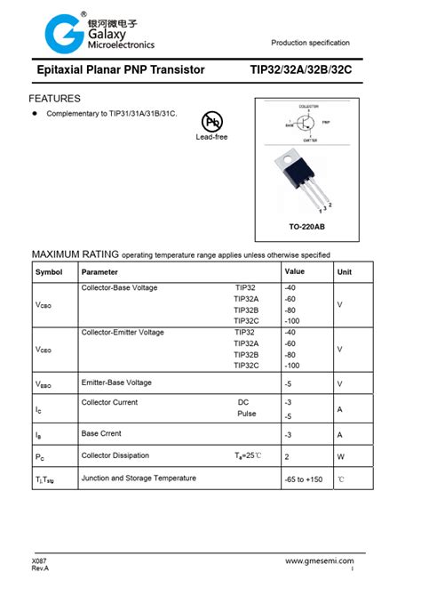 Tip C Datasheet Pdf Epitaxial Planar Pnp Transistor