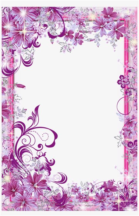 Floral Design Purple Flower Border Design PNG Image Transparent PNG