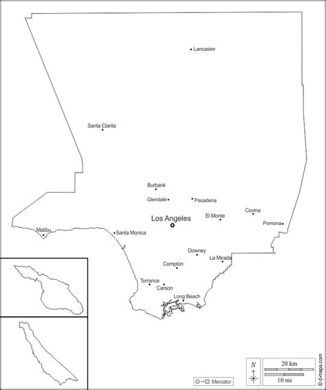 Los Angeles County Free Map Free Blank Map Free Outline Map Free
