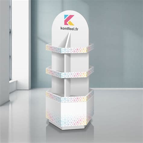 Présentoir Colonne De Sol En Carton Plv Sur Mesure Facile à Installer