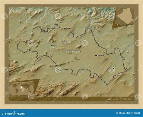 Oum El Bouaghi Algeria Physical Labelled Points Of Cities Stock