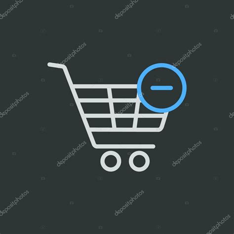 Icono Del Carrito De Compras Con Menos Retirar Del Carro Signo De